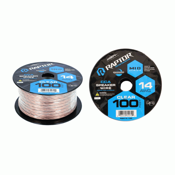 Raptor RSW14-100 14 Gauge Speaker Wire 100 ft – Factory Direct Car Audio
